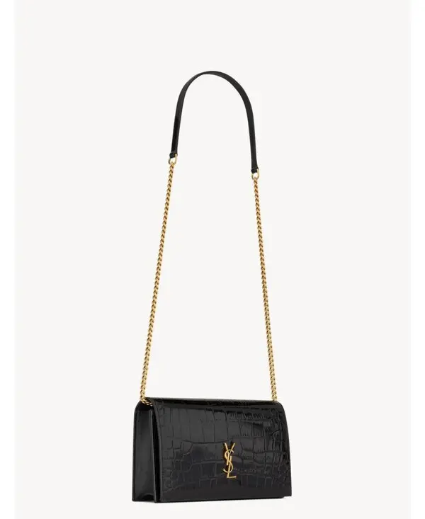 Saint Laurent Cassandre Envelope Chain Leather Wallet