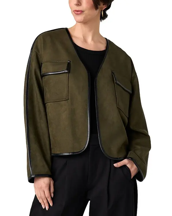LIVERPOOL Collarless Open Front Jacket