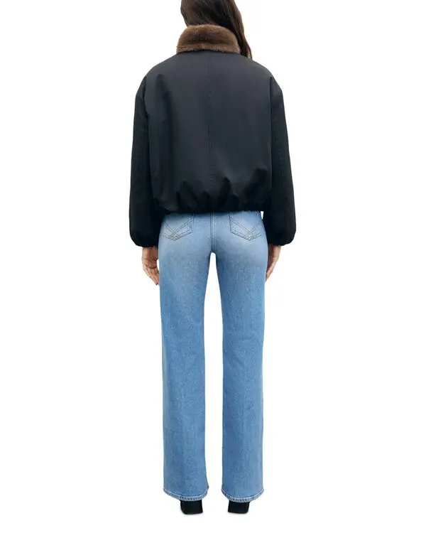 Gerard Darel Aurora Faux Fur Trim Jacket