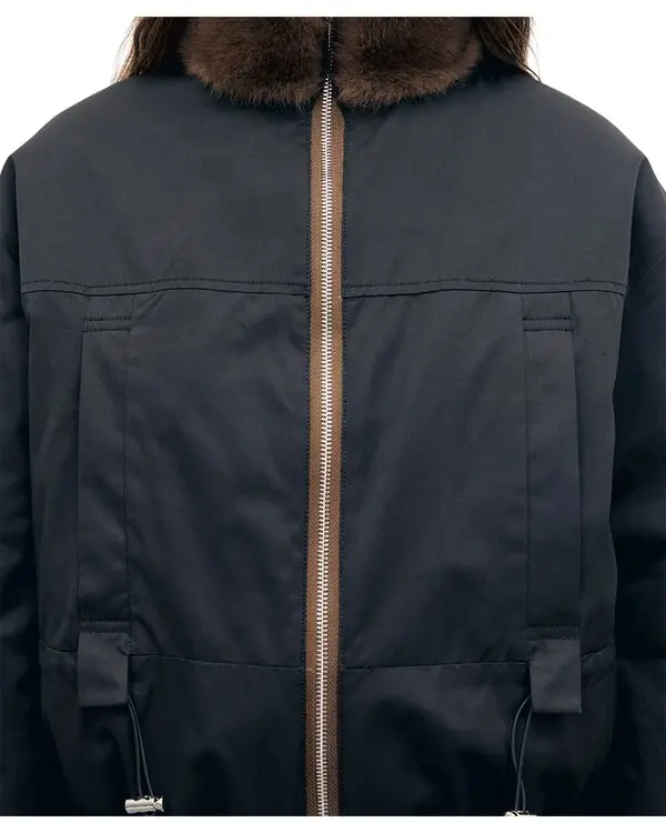 Gerard Darel Aurora Faux Fur Trim Jacket