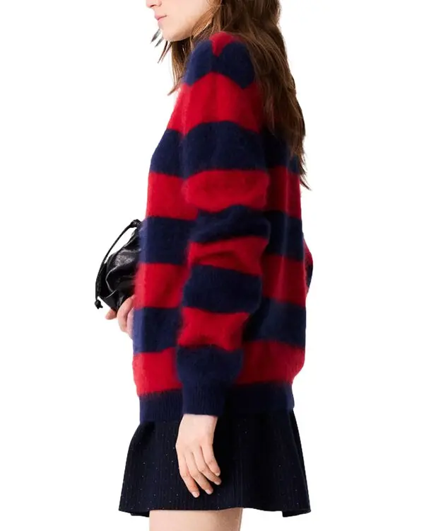 Maje Muffly Wool Blend Collared Sweater
