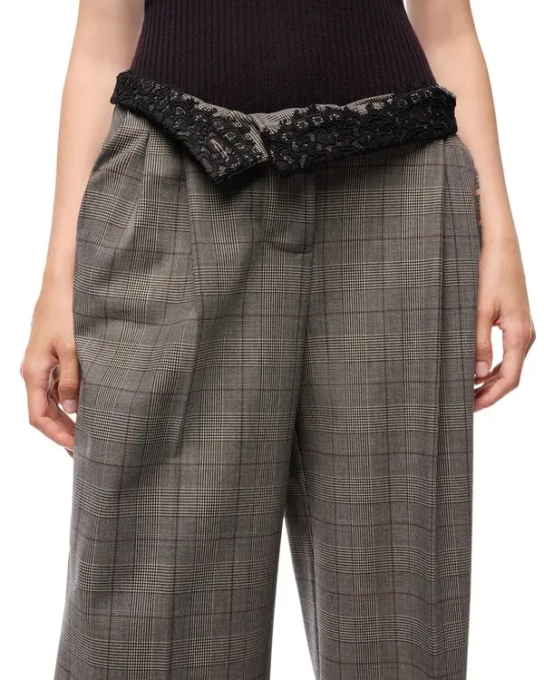 Pinko Plumeria Pleated Wide Leg Pants