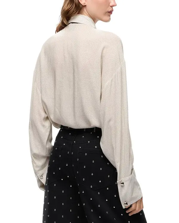 Pinko Colchico Scarf Neck Long Sleeve Blouse