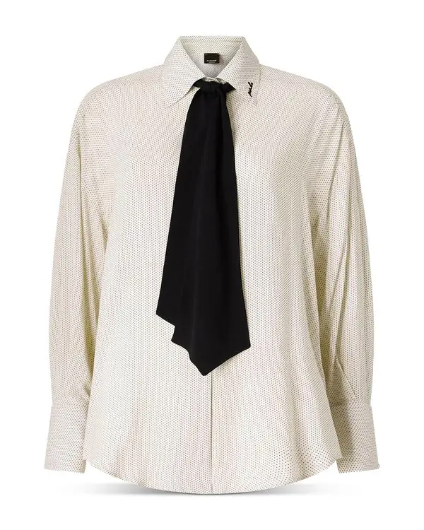 Pinko Colchico Scarf Neck Long Sleeve Blouse