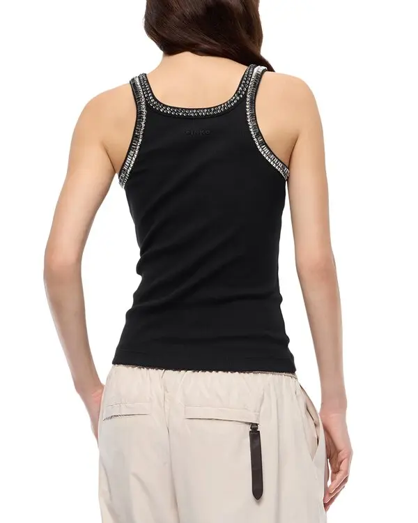 Pinko Coriandoli Cotton Stretch Embellished Tank Top