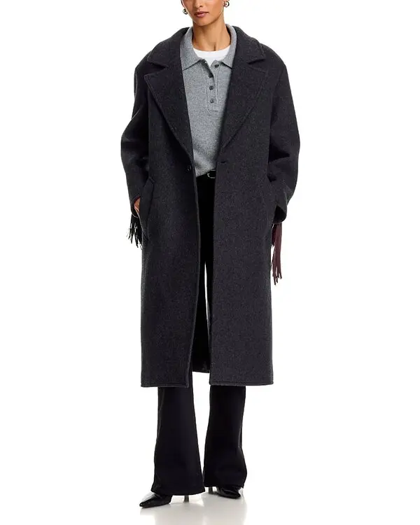FRAME The Fringe Trim Rodeo Coat - Charcoal