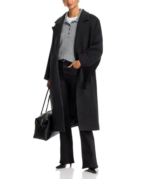 FRAME The Fringe Trim Rodeo Coat - Charcoal