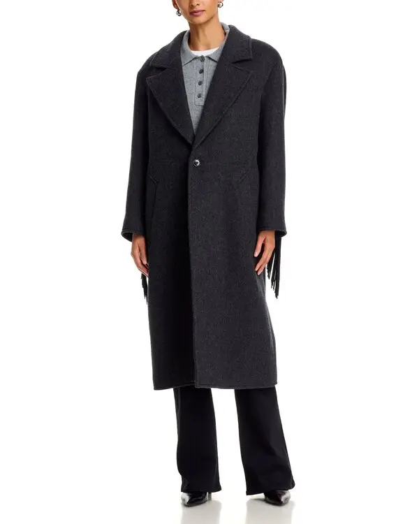 FRAME The Fringe Trim Rodeo Coat - Charcoal