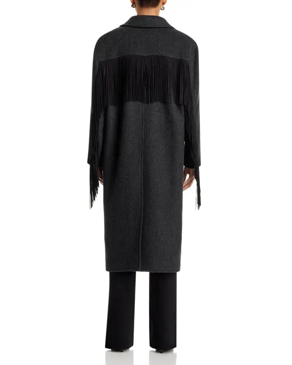 FRAME The Fringe Trim Rodeo Coat - Charcoal