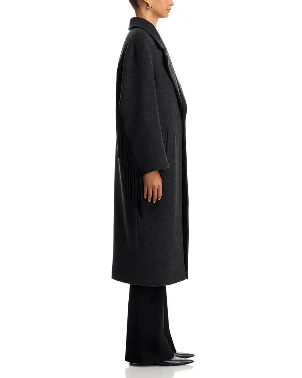 FRAME The Fringe Trim Rodeo Coat - Charcoal