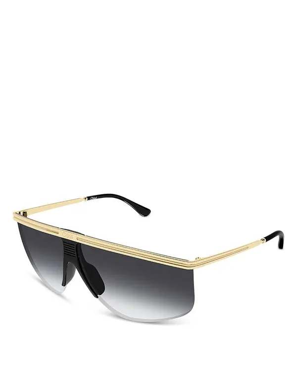 Chloé Shield Sunglasses, 65mm - Gold