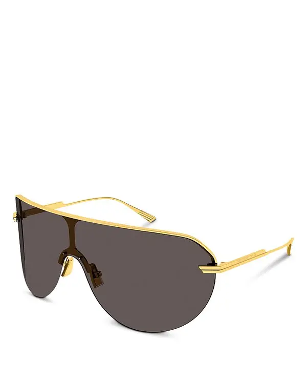 Bottega Veneta Long Ribbon Shield Sunglasses, 99mm - Gold