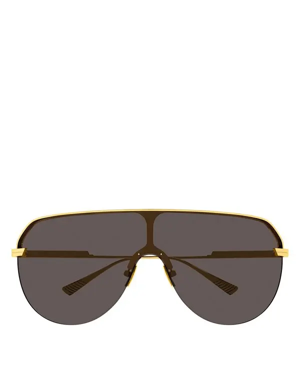 Bottega Veneta Long Ribbon Shield Sunglasses, 99mm