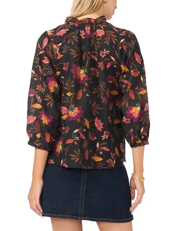 Vince Camuto Cotton Tie Neck Top