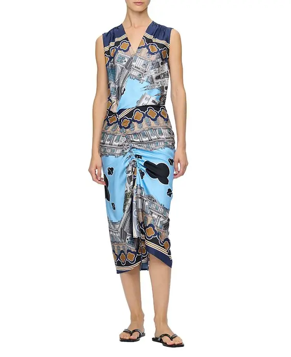 CALLAS MILANO Agnes Sleeveless Draped Dress - Mare