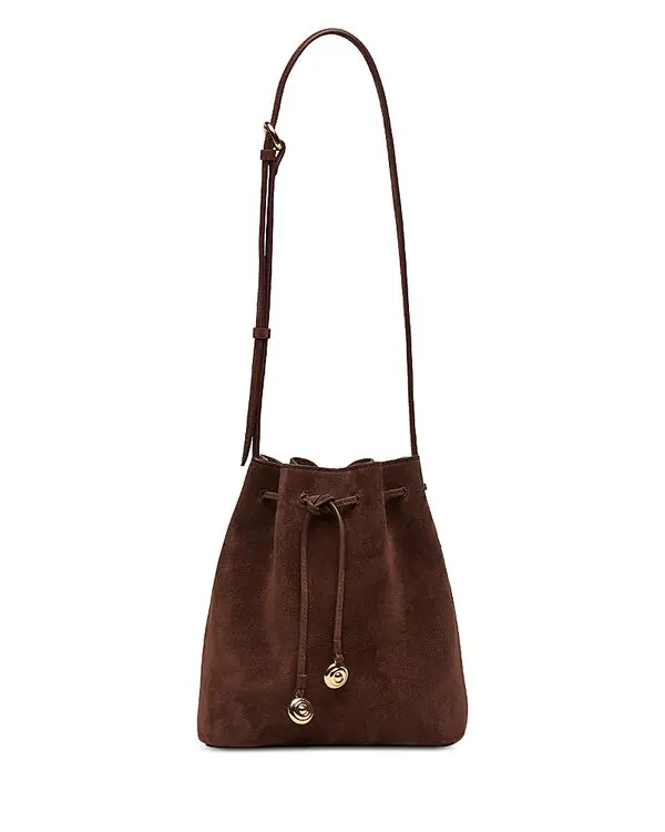 LIFFNER Charm Small Suede Shoulder Bag - Dark Brown
