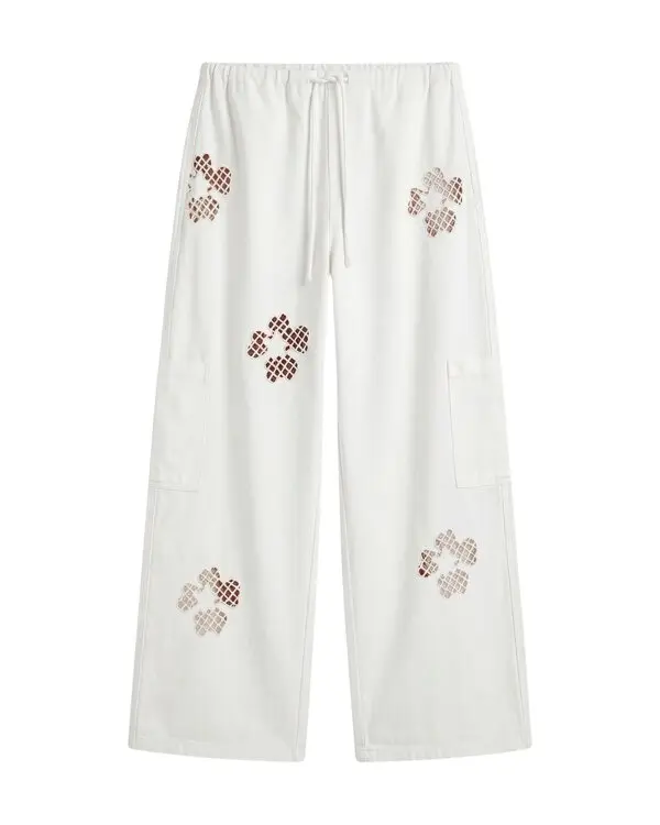 Nasty Gal Floral Cutwork Cargo Pants Co-ord