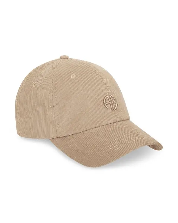 ANINE BING Jeremy Cotton Corduroy Baseball Cap - Beige