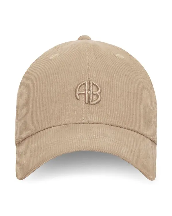 ANINE BING Jeremy Cotton Corduroy Baseball Cap - Beige