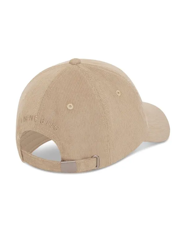 ANINE BING Jeremy Cotton Corduroy Baseball Cap - Beige