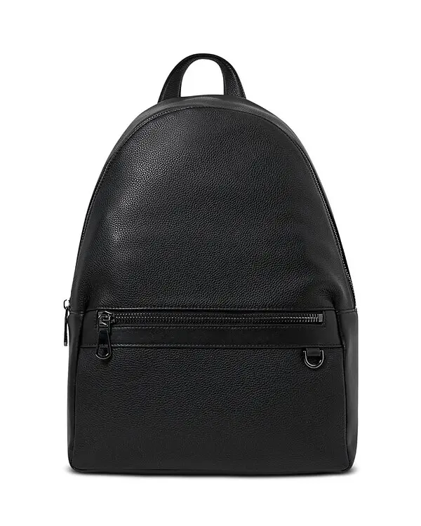 REISS Drew Leather Backpack - Black