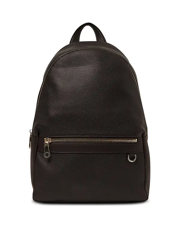 REISS Drew Leather Backpack - Dark Brown