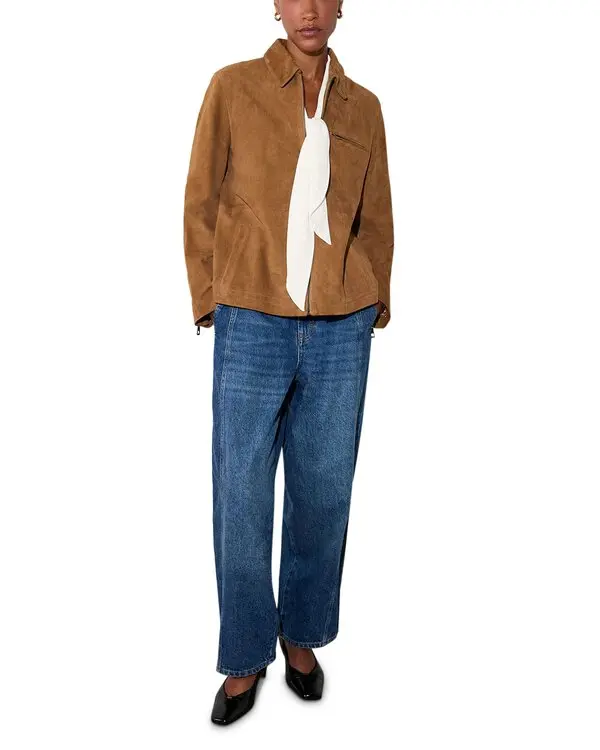 Whistles Tie Neck Crepe Blouse