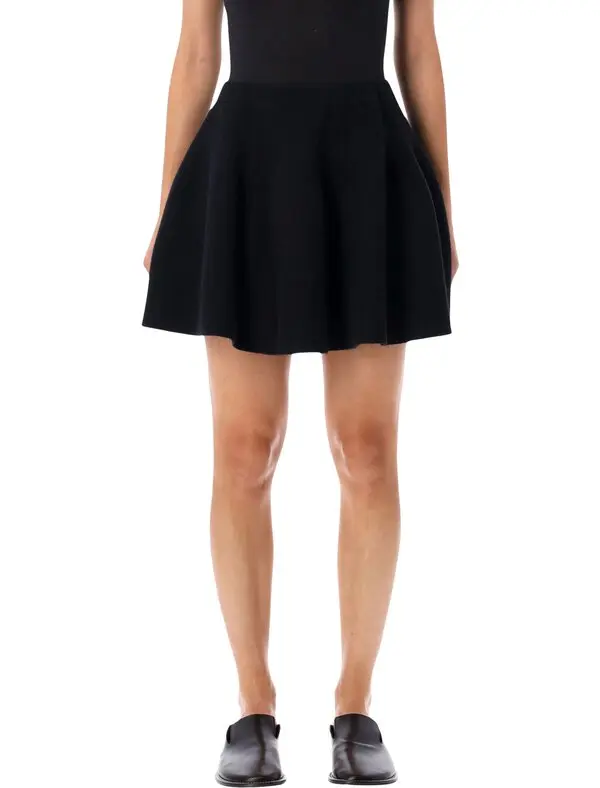 LISA YANG Cashmere Flared Mini Skirt - Nero