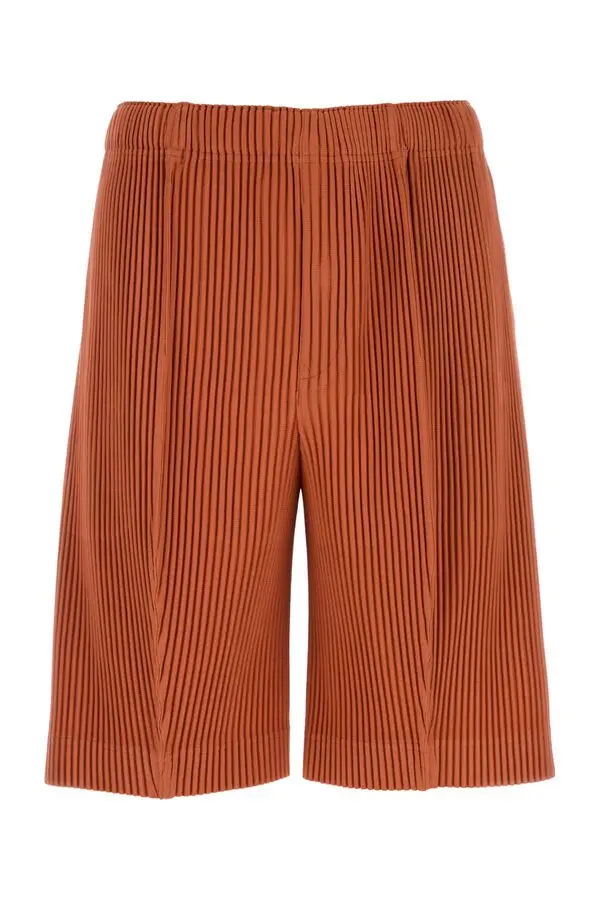 Issey Miyake Pleated Polyester Bermuda Shorts For