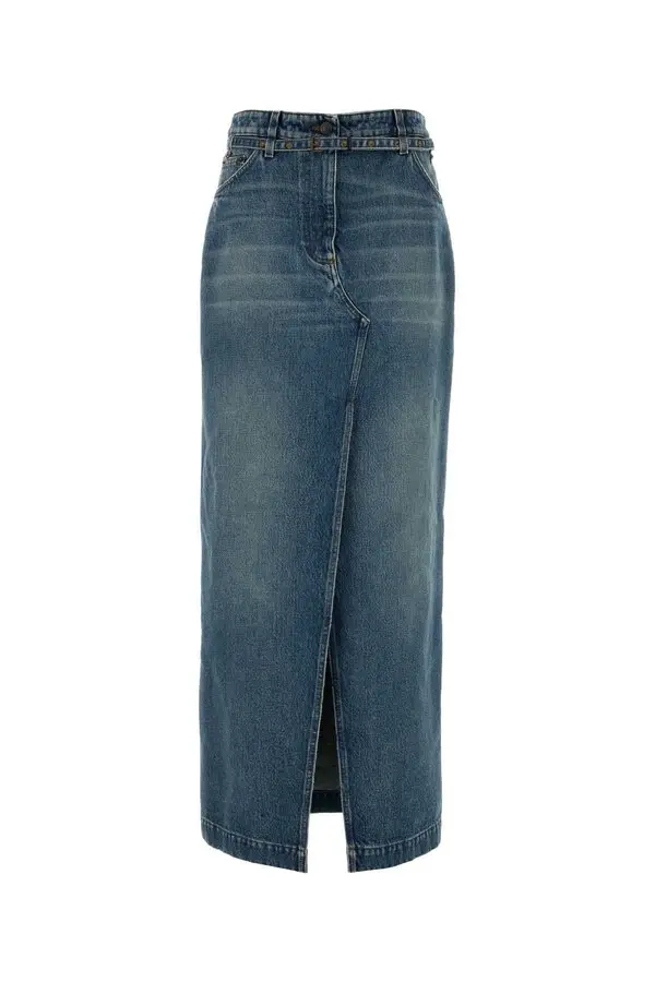Dries Van Noten Denim Silvannaz Skirt - Light Blue