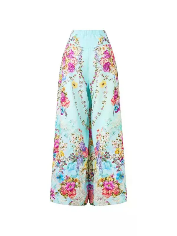 Camilla Floral-print Corset-waist Trousers