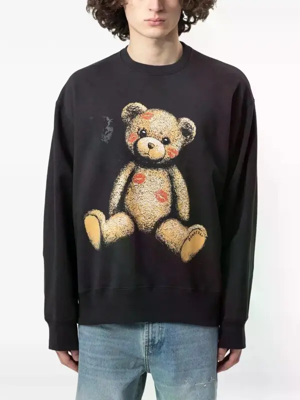 DOMREBEL Big Kiss Teddy Bear-print Sweatshirt