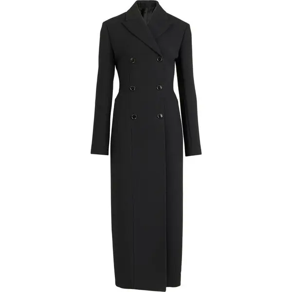 Alaïa Tailored Wool Blend Crepe Coat