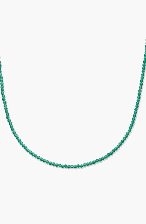 Mejuri Carmen Birthstone Beaded Necklace - Green Agate