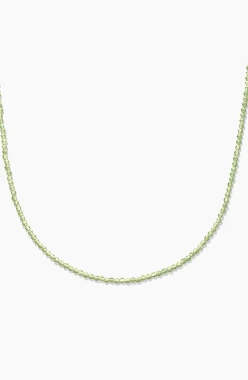 Mejuri Carmen Birthstone Beaded Necklace - Peridot