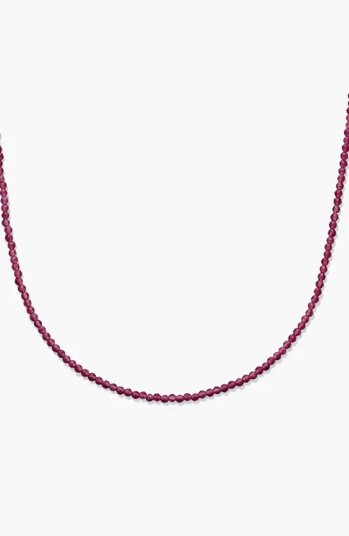 Mejuri Carmen Birthstone Beaded Necklace - Rhodolite