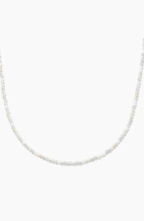 Mejuri Carmen Birthstone Beaded Necklace - Rutilated Quartz