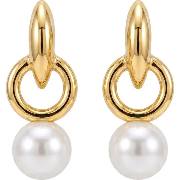 AREA STARS Anisha Pearl Circle Drop Earrings