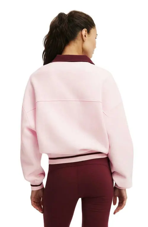 Cotton:on Active Plush Oversized Rugby Sweatshirt - Cherry Dream