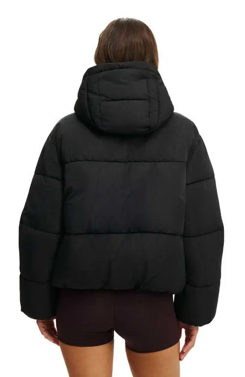 Cotton:on Active The Mother Puffer Removable Hood Jacket - Black