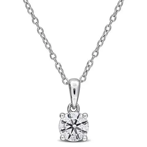 JULIANNA B. Lab-grown Diamond Solitaire Necklace Sterling Silver - 1 Ct.
