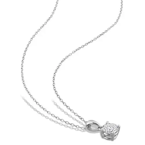 JULIANNA B. Lab-grown Diamond Solitaire Necklace Sterling Silver - 3/4 Ct.