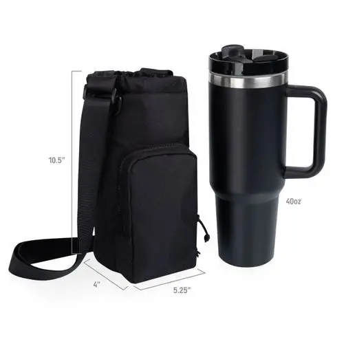 ONIVA Eclipse Tumber Tote With 40oz Stainless Travel Mug - Black