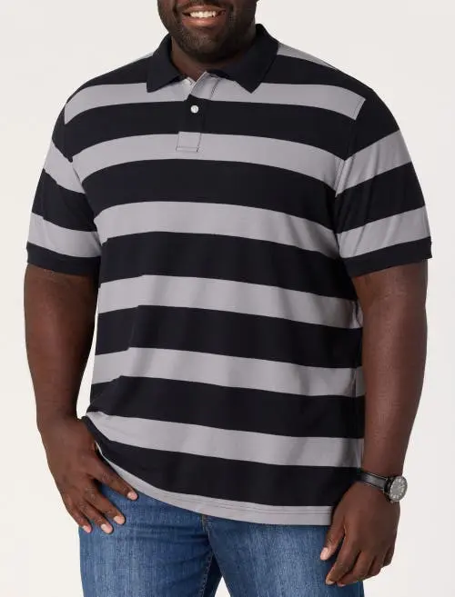 HARBOR BAY BY DXL Big & Tall Large Striped Polo Shirt