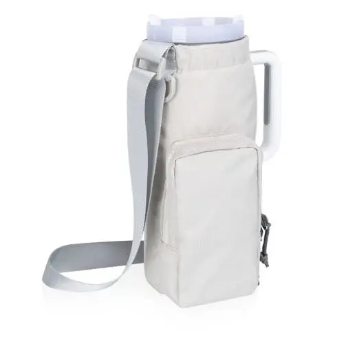 ONIVA Eclipse Tumbler Tote With 40oz Stainless Travel Mug - Gray & White