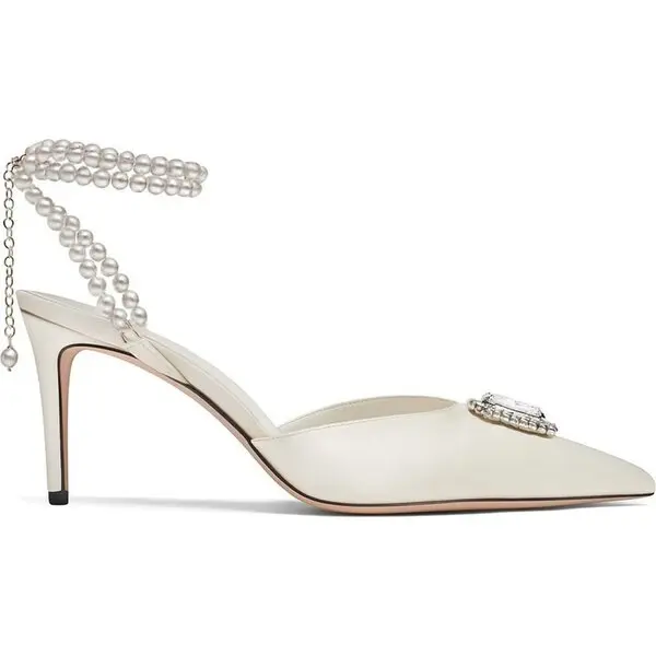 ZENA ZIORA The Dame 75 Pearl Stiletto Heel - Ivory