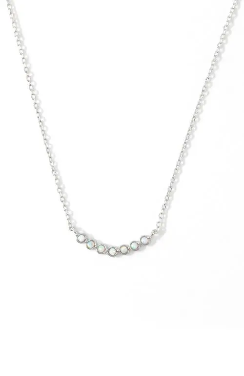 MINT & LILY Opal Arc Necklace - Silver
