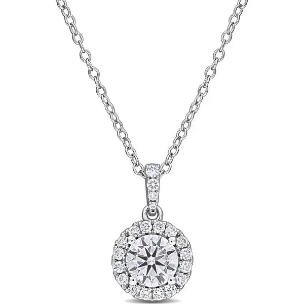 JULIANNA B. Lab-grown Diamond Halo Pendant Necklace