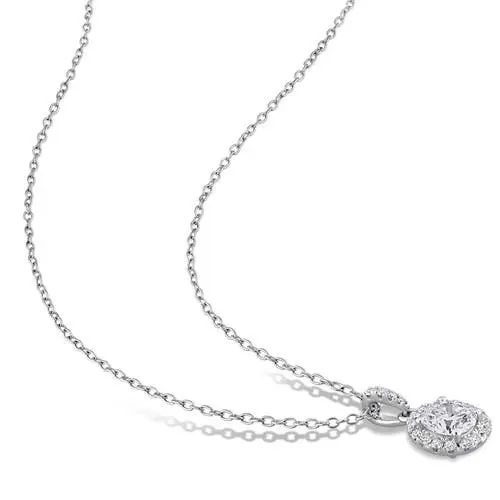 JULIANNA B. Lab-grown Diamond Halo Pendant Necklace