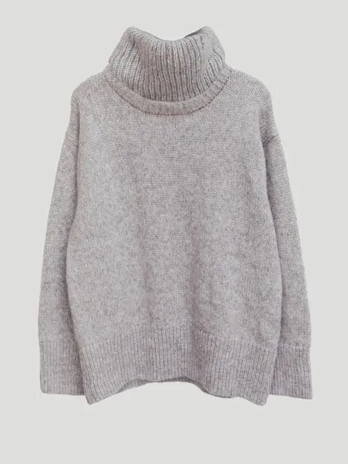 YAPA Anku Turtle Neck Convertible Sweater - Gray